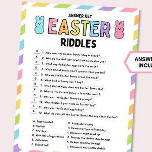 Easter Riddles for Kids, Kids Easter Game, Easter Classroom Activity ...