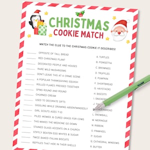 Christmas Cookie Quiz, Christmas Cookie Match Game, Christmas Trivia ...