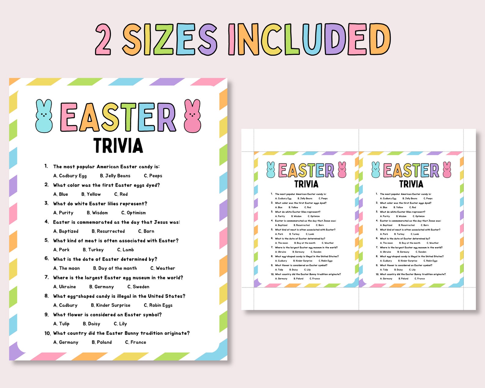 Easter Trivia Game, Easter Trivia Quiz, Printable Easter Party Game ...