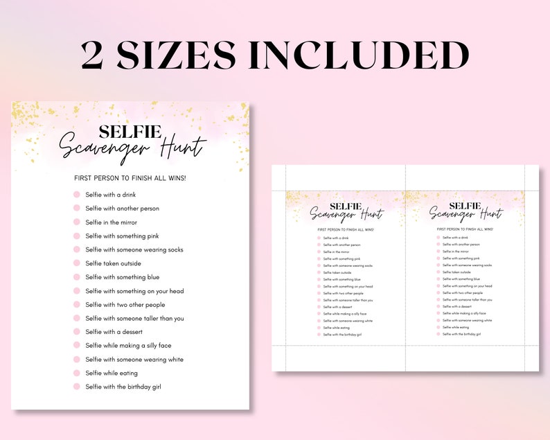 Selfie Scavenger Hunt Teen Girl Birthday Game Birthday Games - Etsy