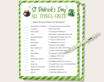 St Patrick's Day All Things Green Quiz, Fun St Patricks Day Quiz for ...