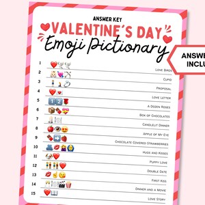 Valentines Day Emoji Pictionary, Valentines Day Party Game, Valentines ...