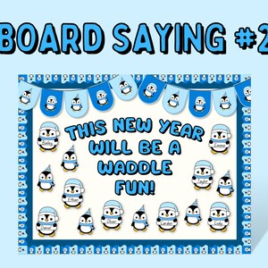 Penguin New Years Bulletin Board Kit, New Year January Bulletin Board ...