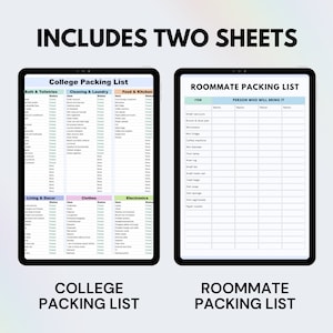 Editable College Packing List, College Dorm Packing Checklist, College ...