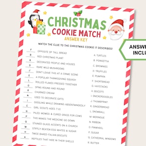 Christmas Cookie Quiz, Christmas Cookie Match Game, Christmas Trivia ...