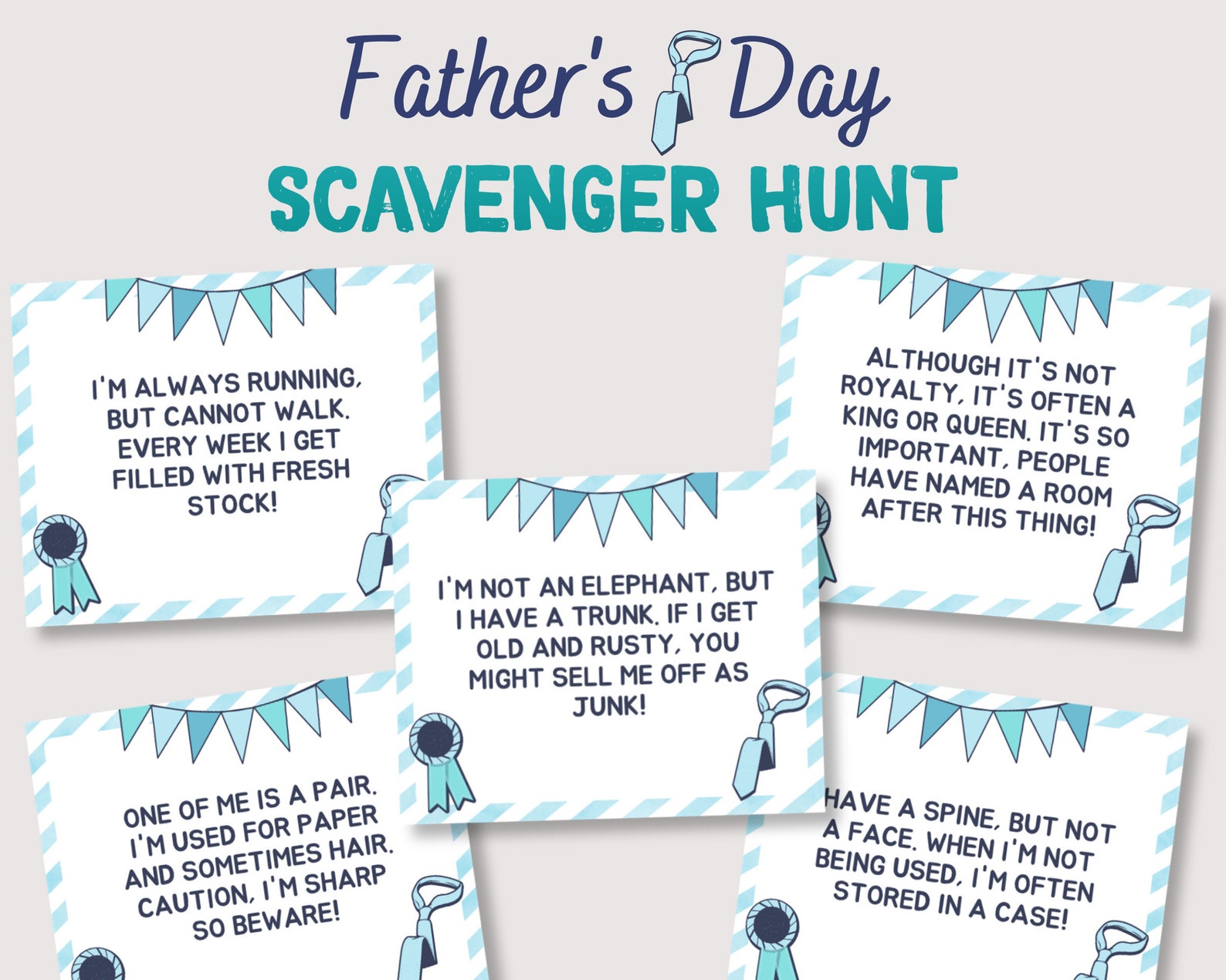 Fathers Day Scavenger Hunt, Printable Fathers Day Treasure Hunt ...