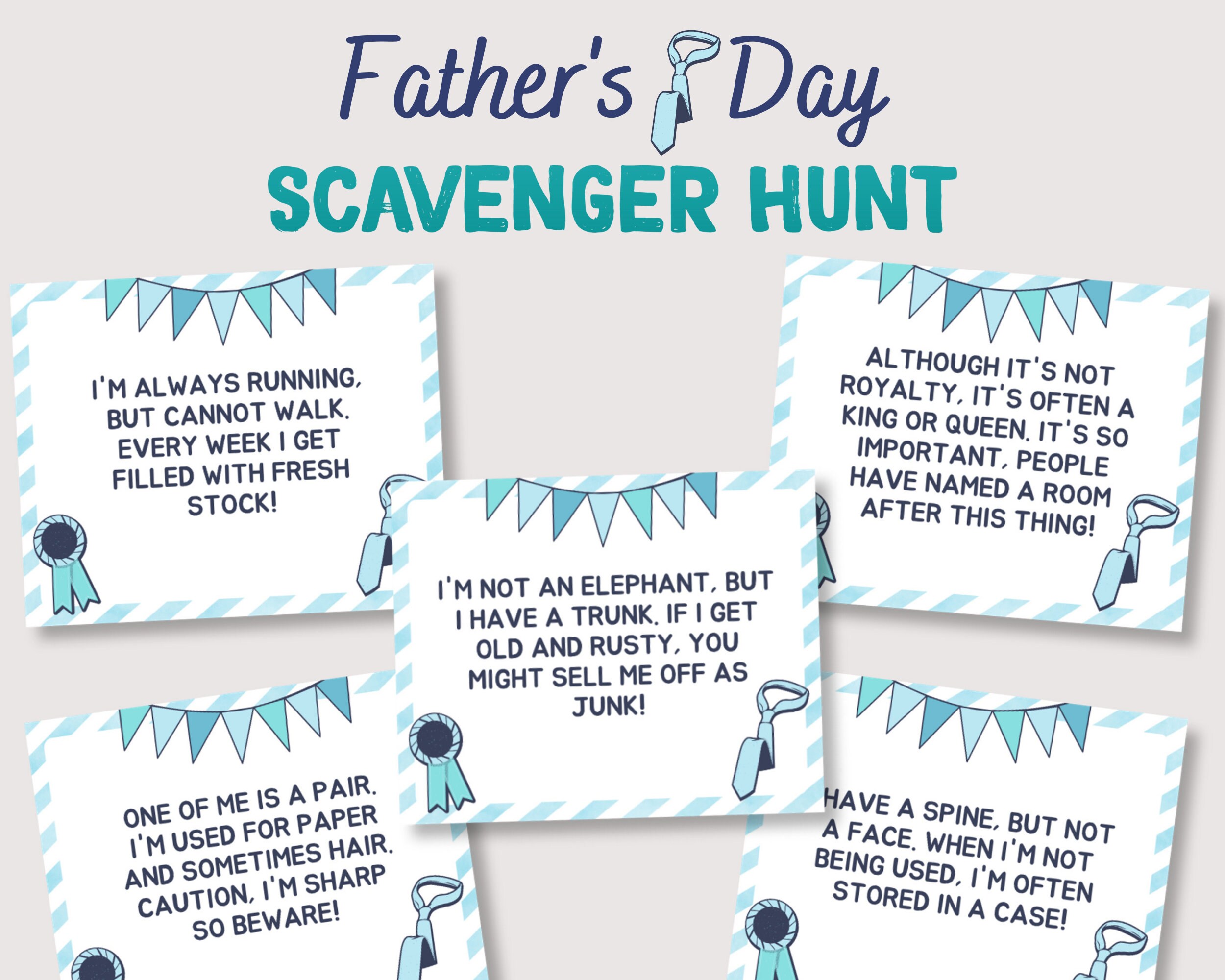 Fathers Day Scavenger Hunt, Printable Fathers Day Treasure Hunt ...