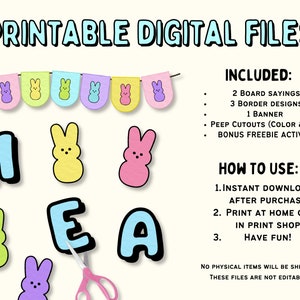 Easter Peeps Bulletin Board Kit, Spring Bulletin Board Kit, Easter ...