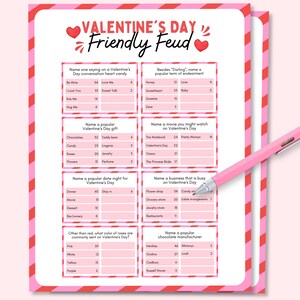 Valentines Day Friendly Feud, Valentines Day Party Game, Valentines ...