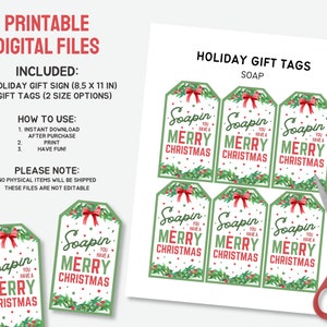 Christmas Soap Gift Tag, Soapin You Have A Merry Christmas Tag ...