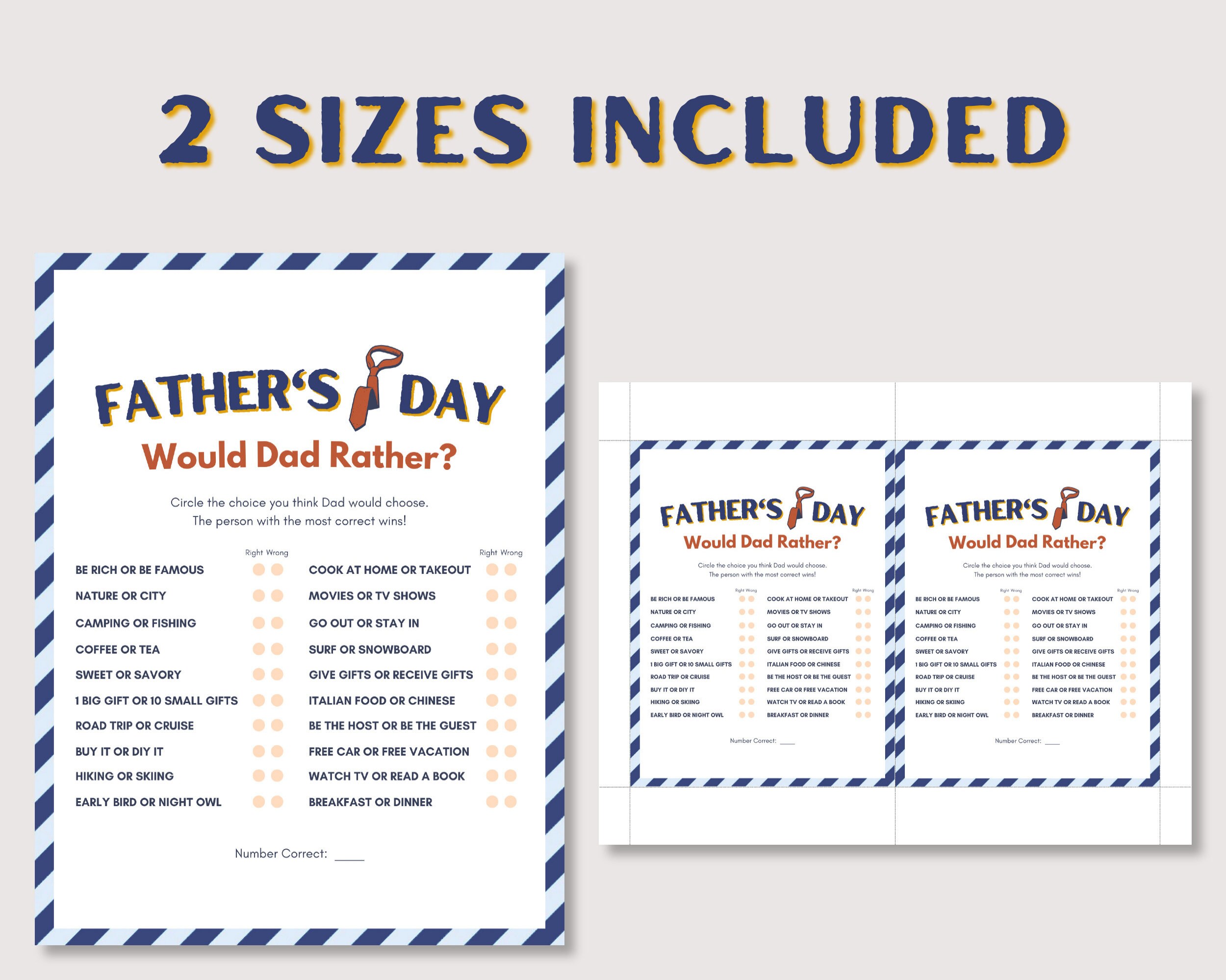 Would Dad Rather Game, Printable Fathers Day Game, Fathers Day Activity ...