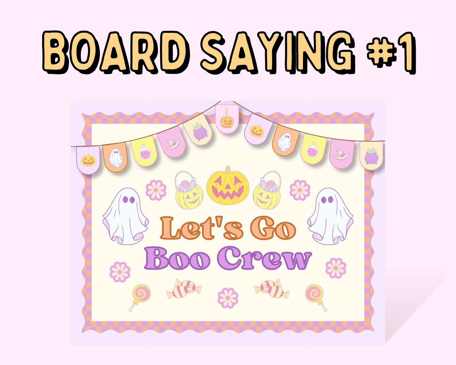 Retro Halloween Bulletin Board Kit Cute Retro Boho Halloween - Etsy