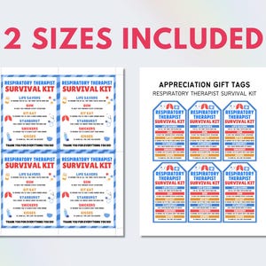 Respiratory Care Week Gift Tag, Respiratory Therapist Survival Kit Tag ...