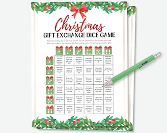 Christmas Gift Exchange Dice Game Christmas Dice Game Christmas Gift ...