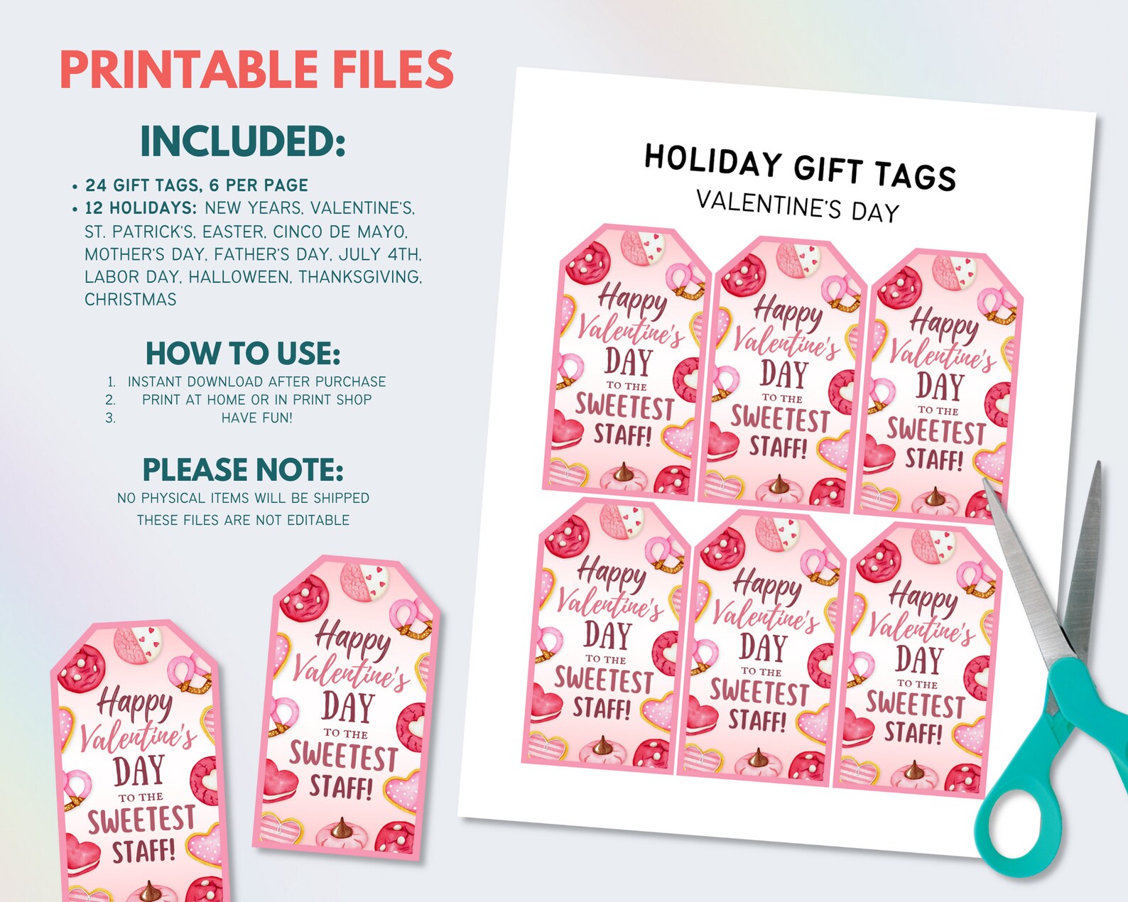 24 Employee Holiday Gift Tag Bundle Employee Appreciation - Etsy