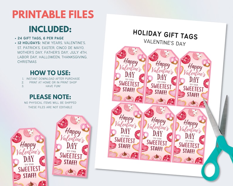 24 Employee Holiday Gift Tag Bundle, Employee Appreciation Gift Tags ...