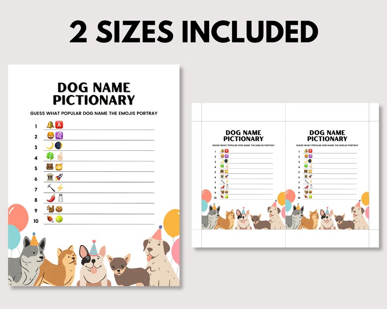 Dog Birthday Party Game Bundle, Printable Dog First Birthday Party Game ...