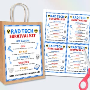 Radiologic Technologist Appreciation Gift Tag, Radiology Tech Survival ...