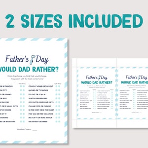 Printable Fathers Day Game, Would Dad Rather Game, Fathers Day Activity ...