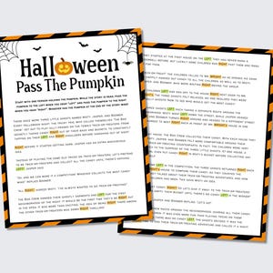 Halloween Pass the Pumpkin Game, Halloween Left Right Story, Halloween ...