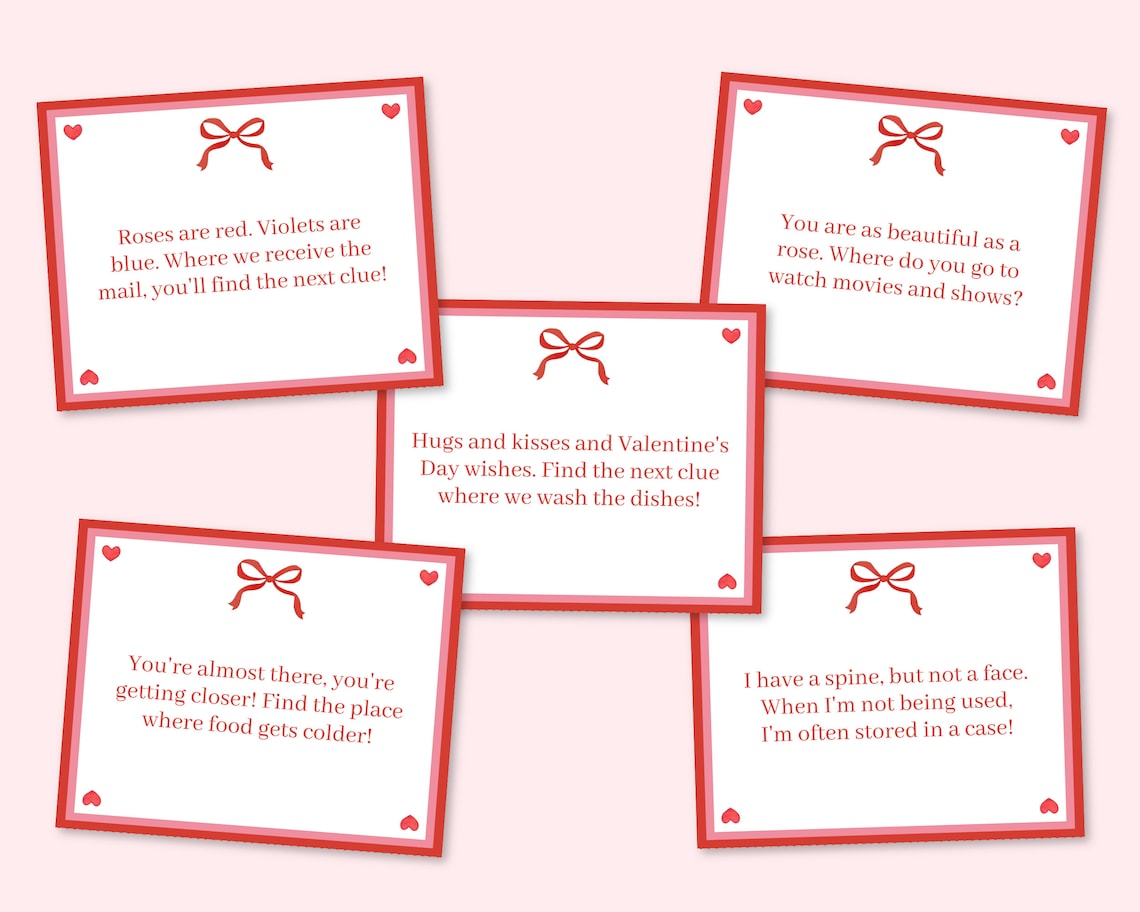 Adult Valentines Day Scavenger Hunt, Valentines Day Treasure Hunt Clues ...