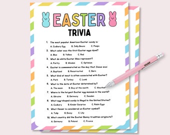 Easter Trivia Game, Easter Trivia Quiz, Printable Easter Party Game ...
