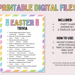 Easter Trivia Game, Easter Trivia Quiz, Printable Easter Party Game ...