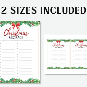 Christmas ABC Race Game, Printable Christmas Game, Holiday Party Game ...