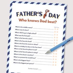 Fathers Day Party Games Bundle, Printable Fathers Day Games, Fathers ...