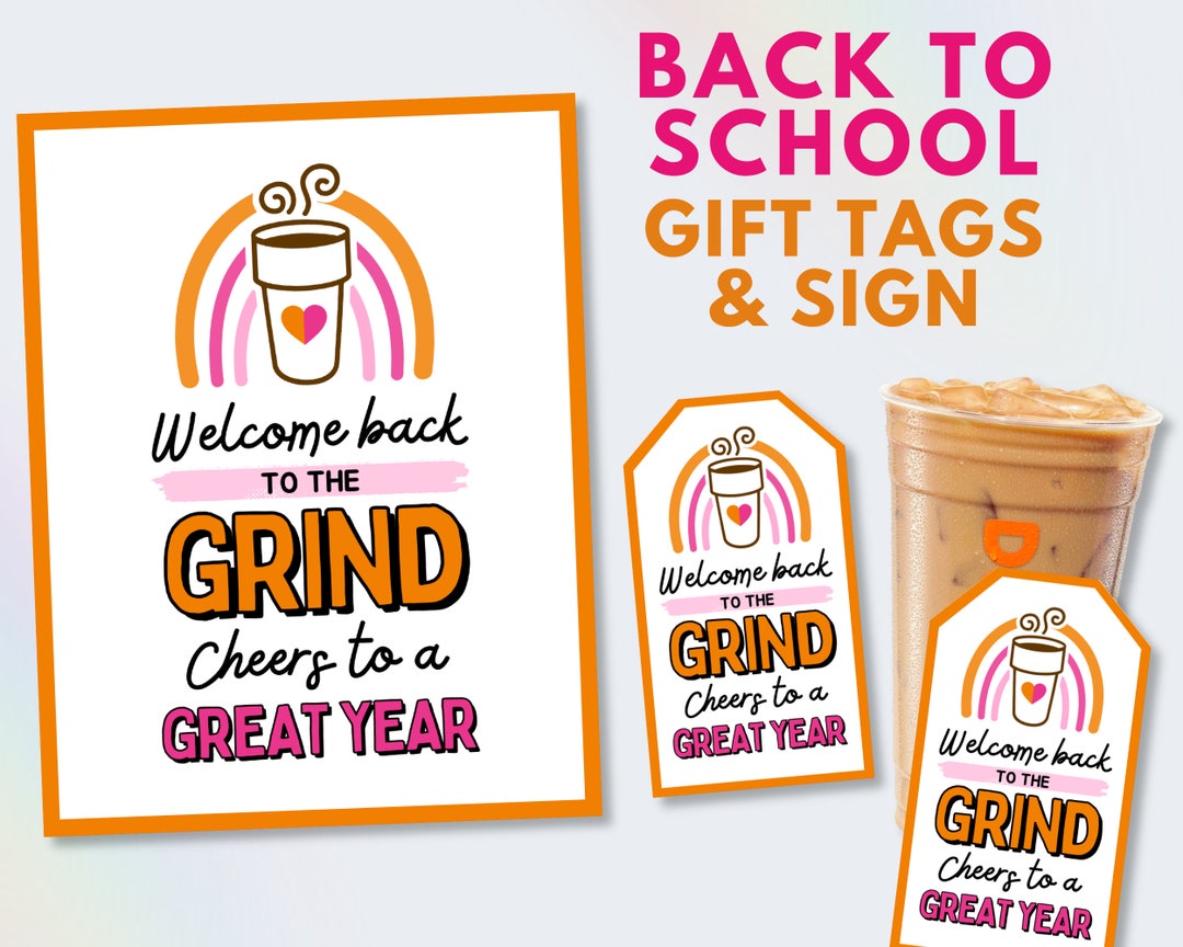Back to School Coffee Gift Tag, Teacher Appreciation Donut Sign ...
