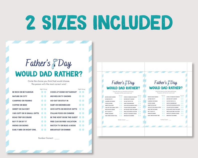 Fathers Day Game Bundle, Printable Fathers Day Game for Family, Fathers ...
