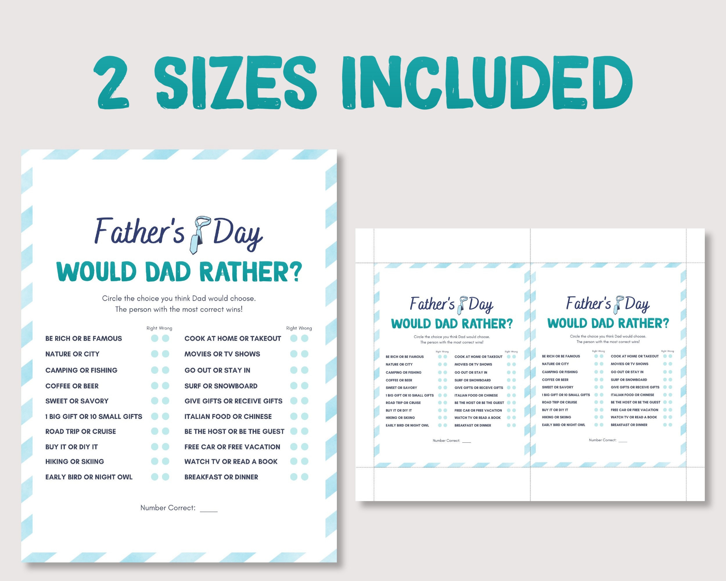 Fathers Day Game Bundle, Printable Fathers Day Game for Family, Fathers ...