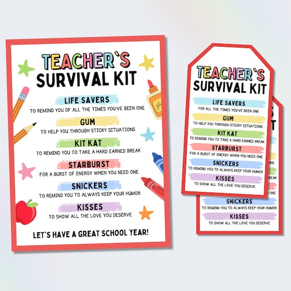 Teacher Back to School Survival Kit - Etsy