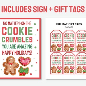 Christmas Cookies Gift Tag, Christmas Staff Appreciation Treat Tag ...