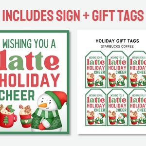 Christmas Coffee Gift Tag, Holiday Coffee Gift Tag for Coworker ...