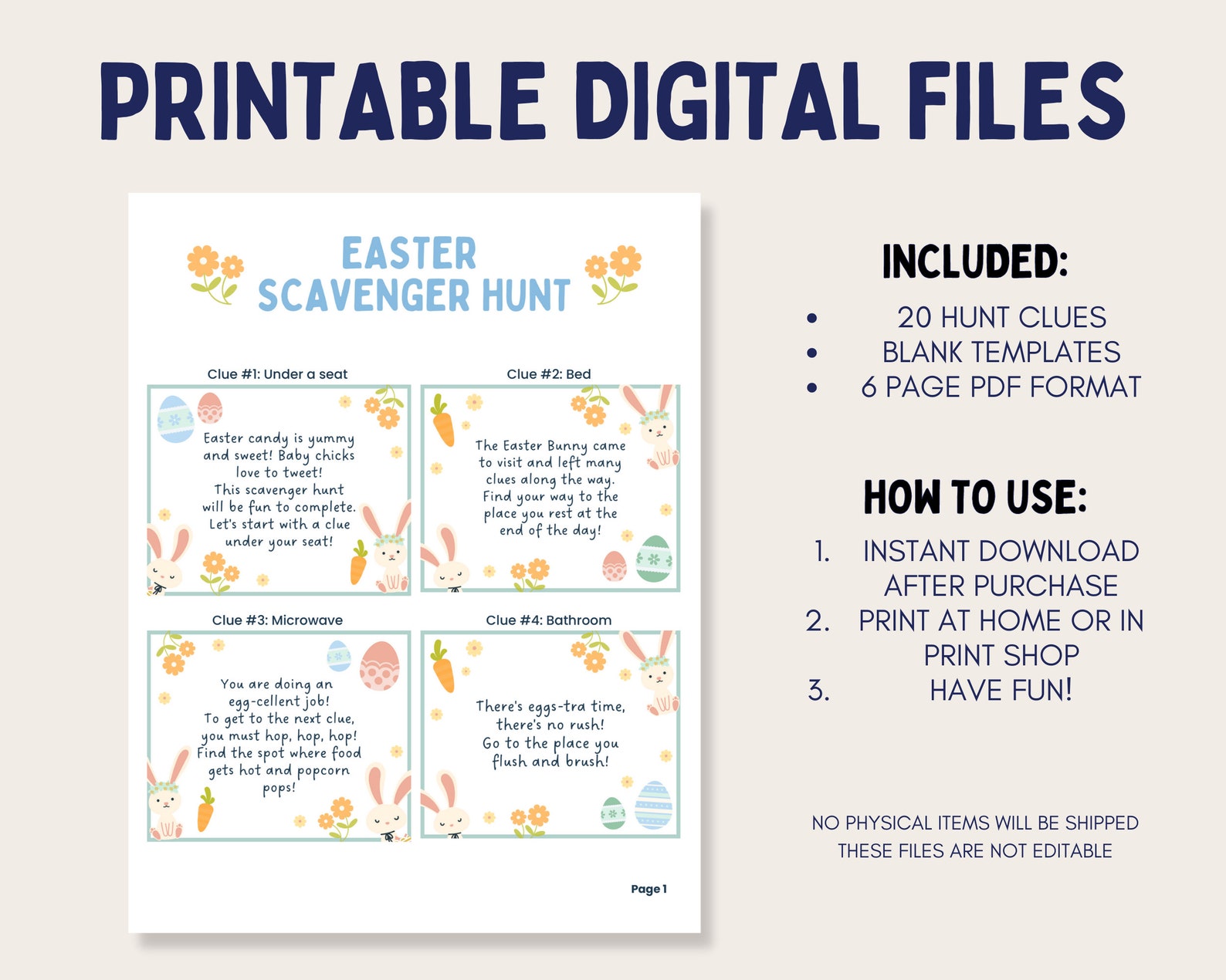 Easter Scavenger Hunt for Kids Kids Easter Treasure Hunt - Etsy