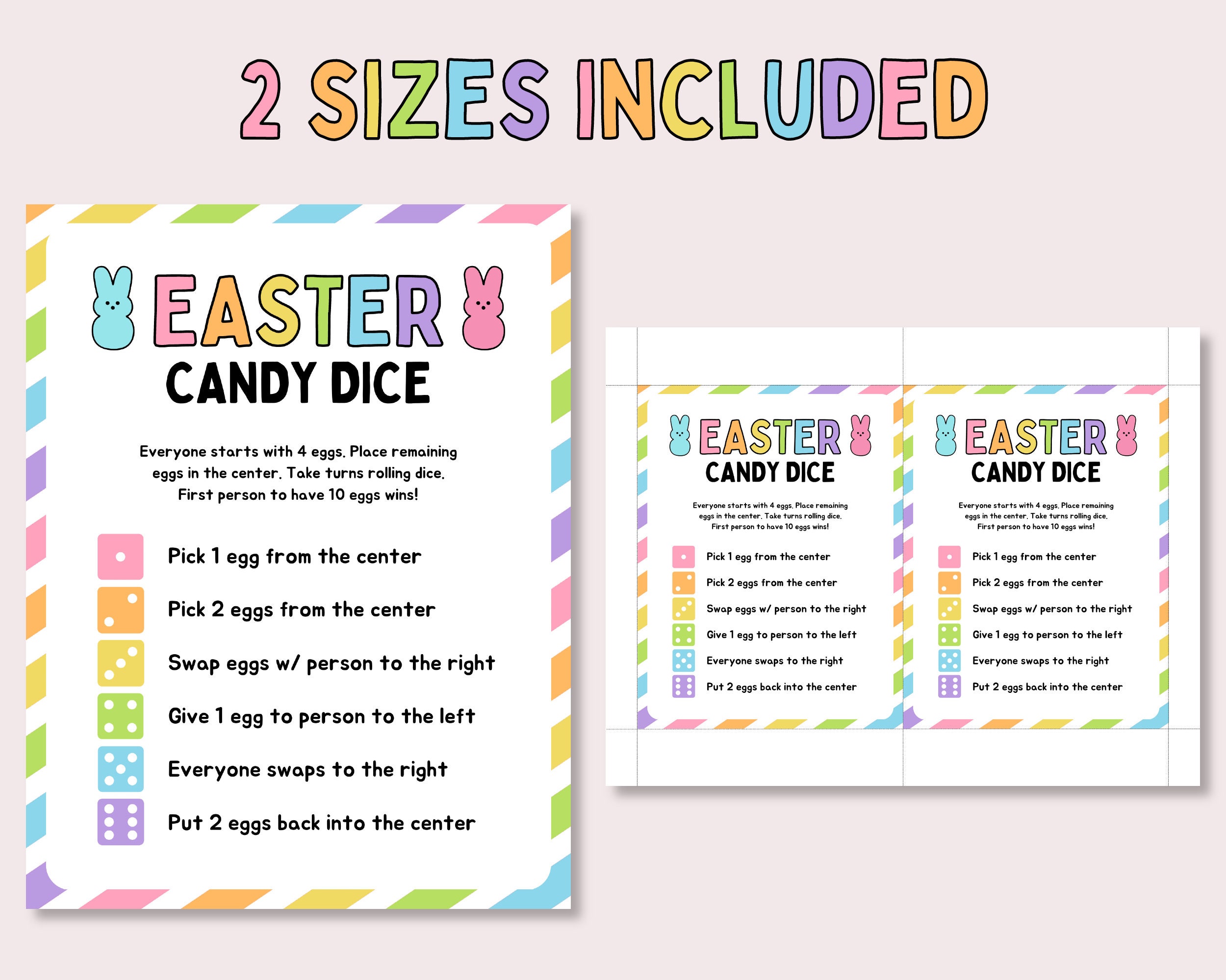 Easter Candy Dice Game, Printable Easter Party Game, Easter Dice Game ...
