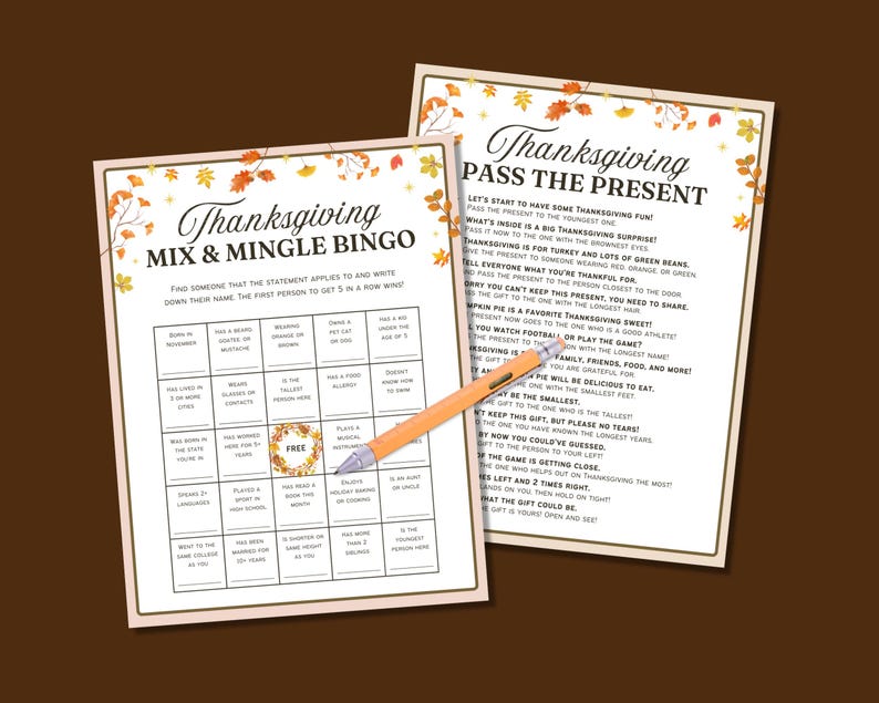 20 Thanksgiving Office Party Games Printable Bundle, Holiday Work Party ...