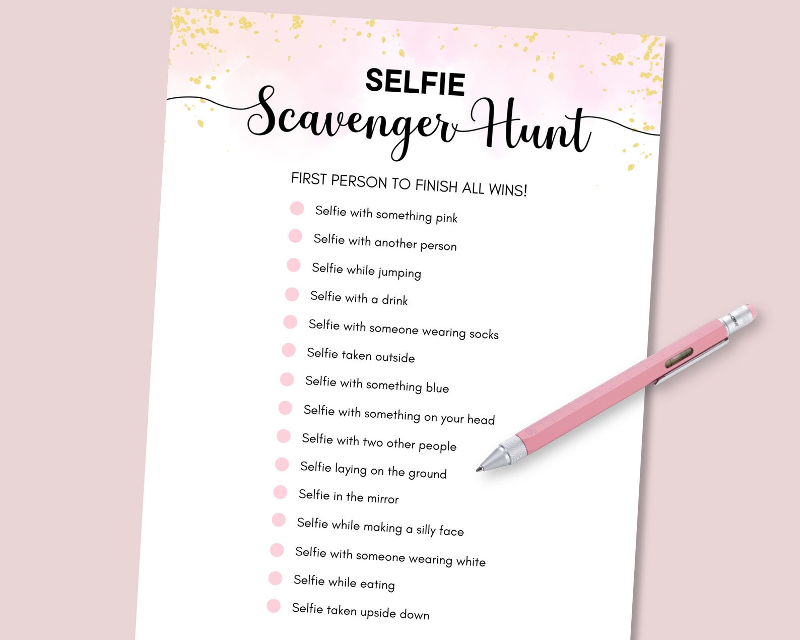 Selfie Scavenger Hunt Girls Birthday Party Games Slumber - Etsy
