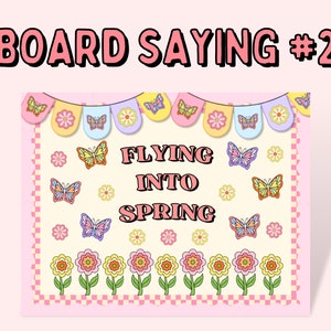 Spring Butterfly Bulletin Board Kit, Retro Spring Classroom Decor, Boho ...