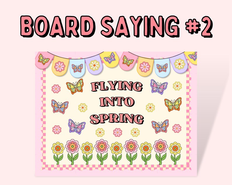 Spring Butterfly Bulletin Board Kit Retro Spring Classroom - Etsy