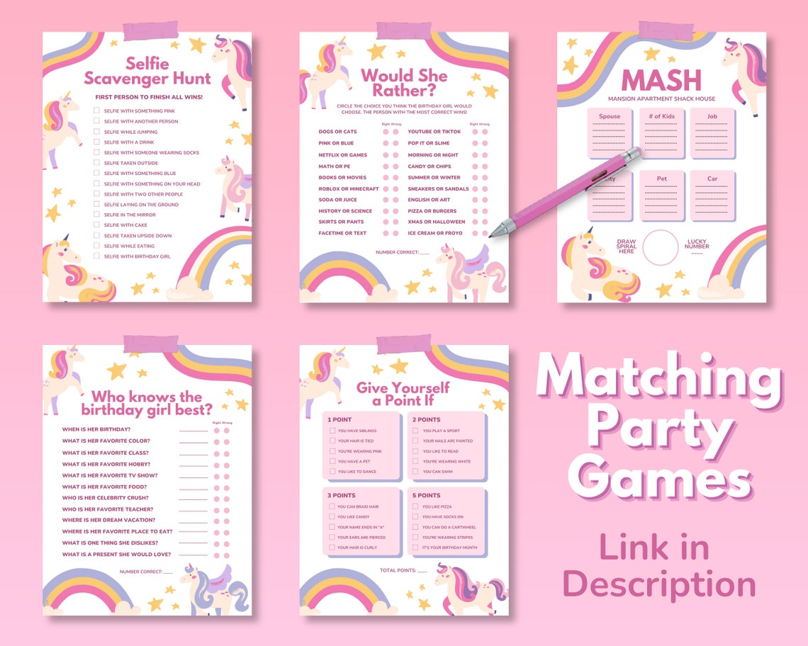 Unicorn Birthday Scavenger Hunt Party Treasure Hunt for Kids - Etsy
