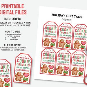 Christmas Cookies Gift Tag, Christmas Staff Appreciation Treat Tag ...