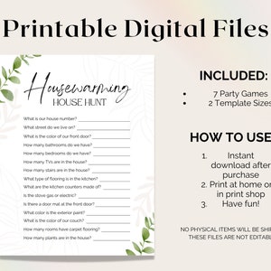Housewarming Games Bundle, Housewarming Party Games, New Home Warming ...