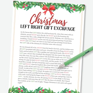 Christmas Left Right Game Gift Exchange, Christmas Pass the Present ...