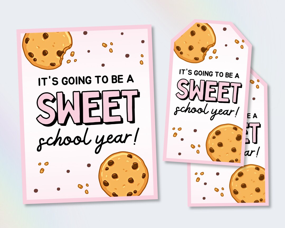Back to School Cookies Gift Tag, First Day of School Treat Tag, Welcome ...