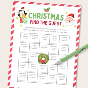Christmas Find the Guest Game, Christmas Bingo, Christmas Mix & Mingle ...