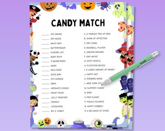Halloween Trivia Candy Match Game, Halloween Candy Guessing Game ...