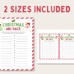 Christmas ABC Race Game, Christmas Party Game, Christmas A-Z Game, Xmas ...