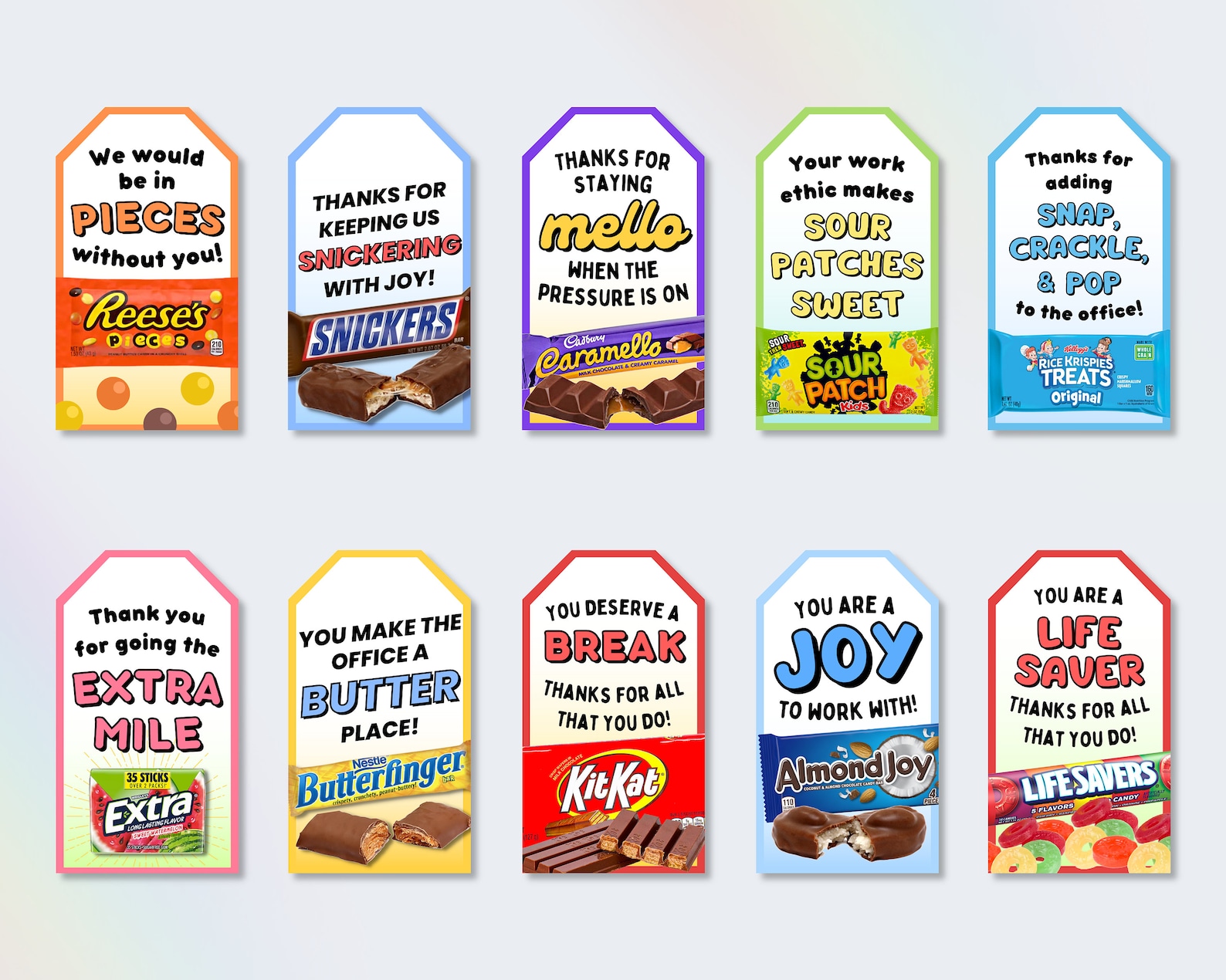 25 Employee Candy Bar Gift Tags Employee Appreciation Tag - Etsy